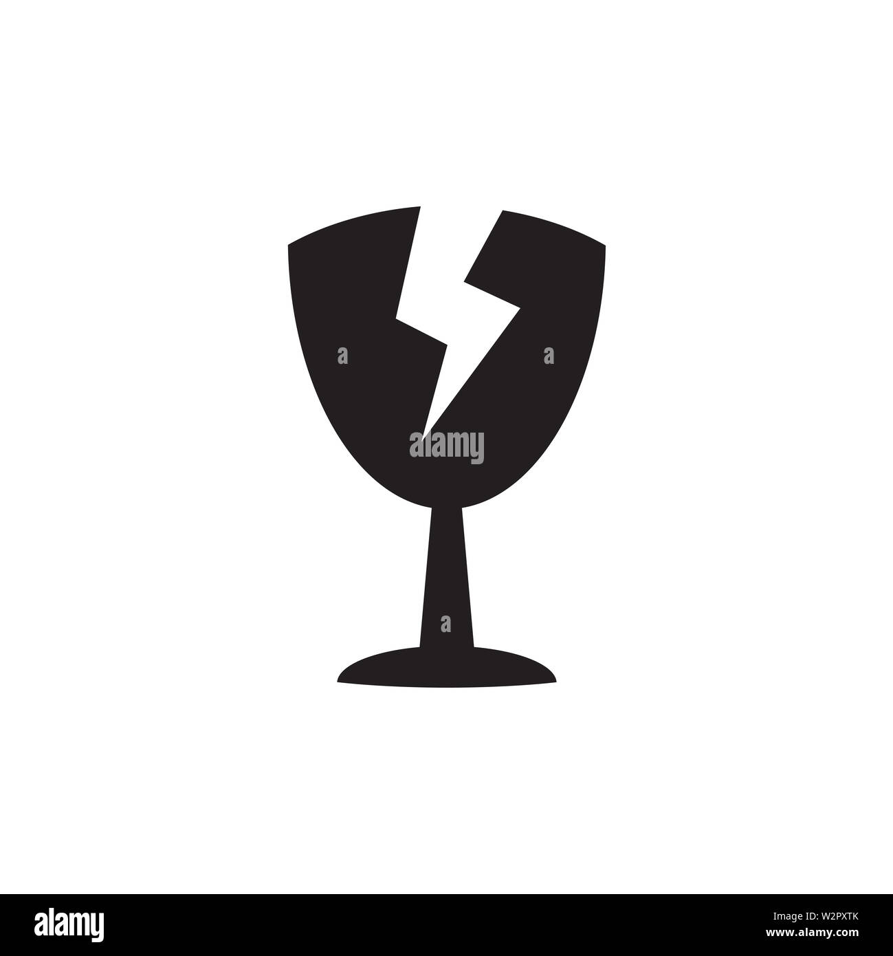 Broken Glass Icon In Flat Style Vector For Apps, UI, Websites. Black ...