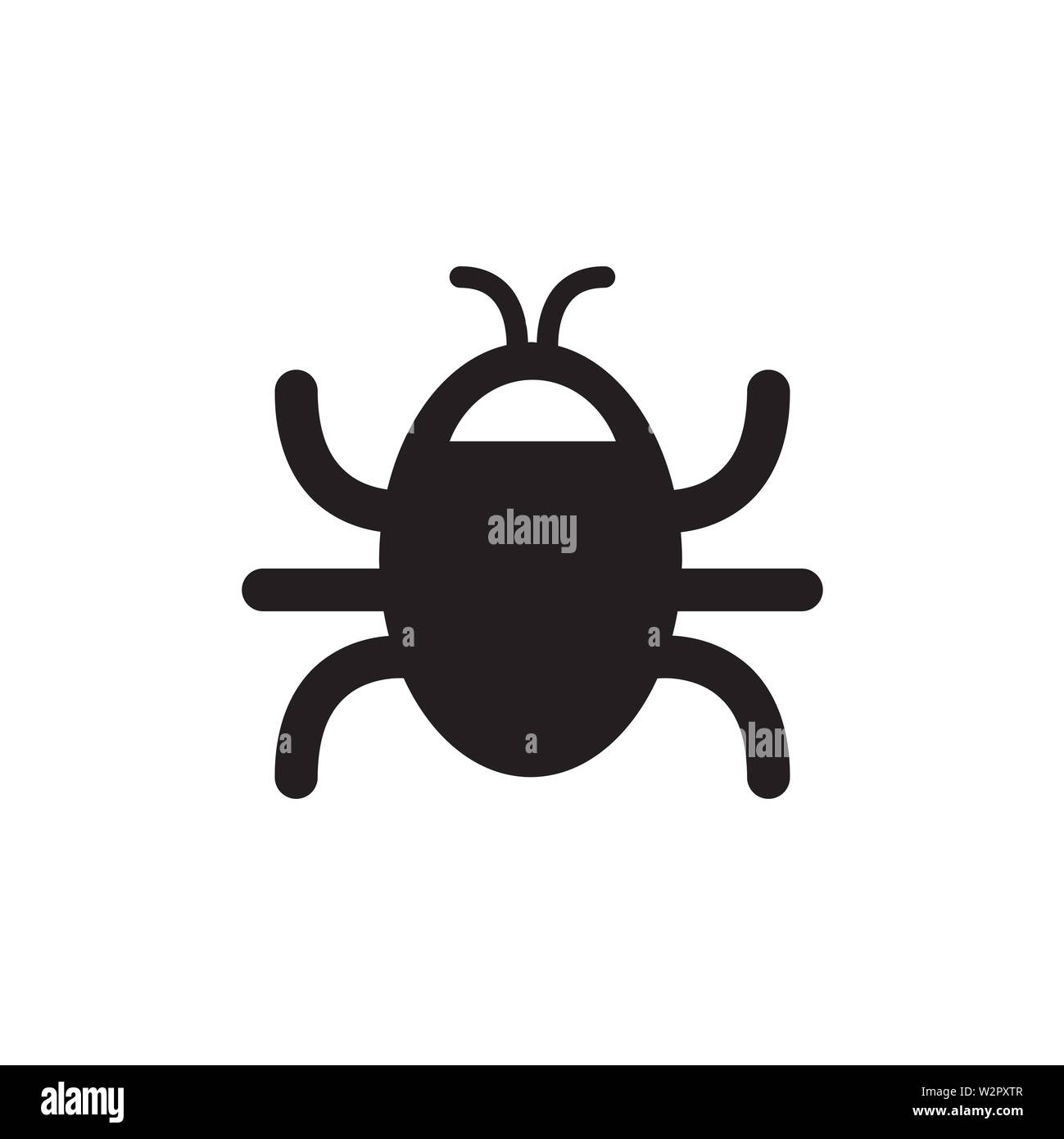 Bug Icon In Flat Style Vector For Apps, UI, Websites. Black Icon Vector ...