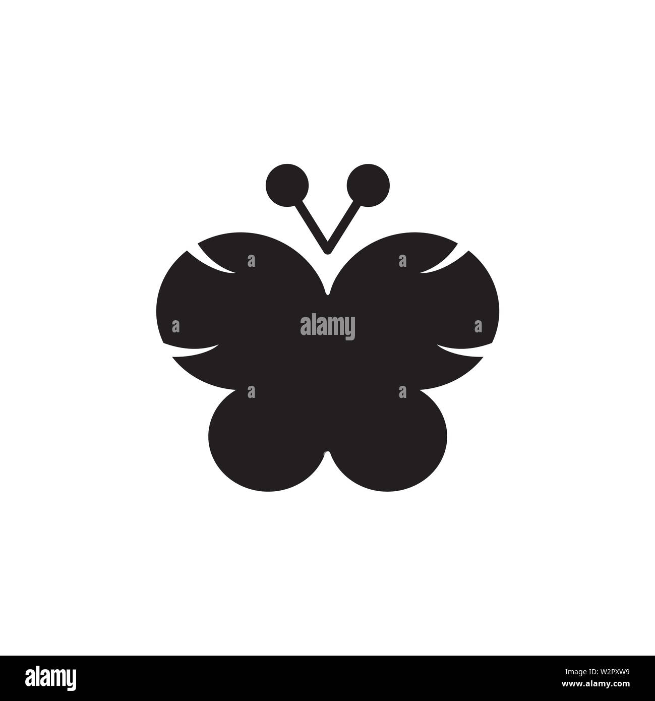 Butterfly Icon In Flat Style Vector For Apps, UI, Websites. Black Icon ...