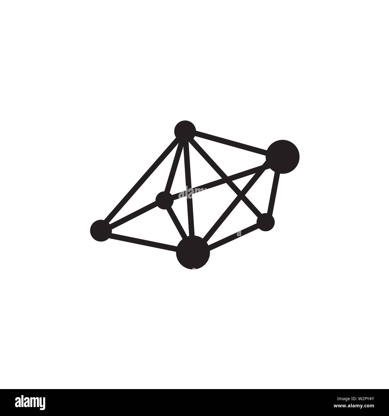 Chemical Bond Icon In Flat Style Vector. Black Molecule Icon Vector ...