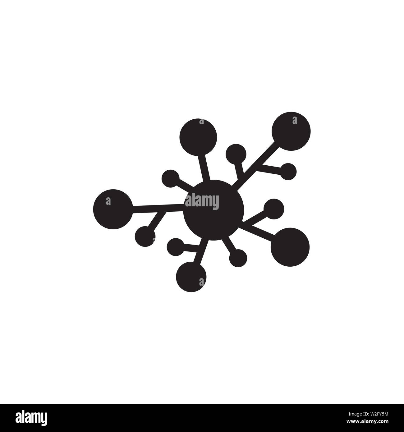Chemical Bond Icon In Flat Style Vector. Black Molecule Icon Vector ...
