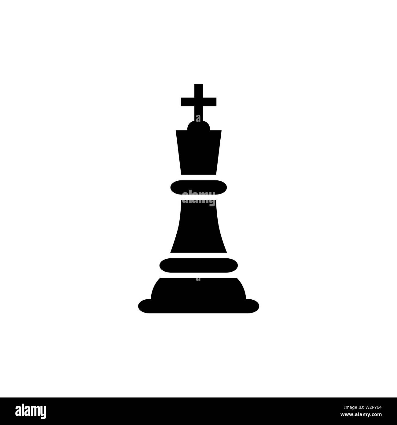 Chess King Icon In Flat Style Vector For Apps, UI, Websites. Black Icon ...