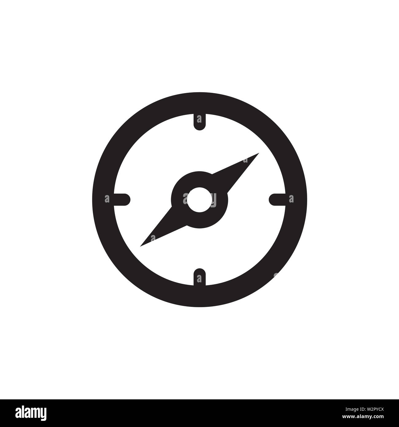 Compass Icon In Flat Style Vector Icon For Apps, UI, Websites. Black ...