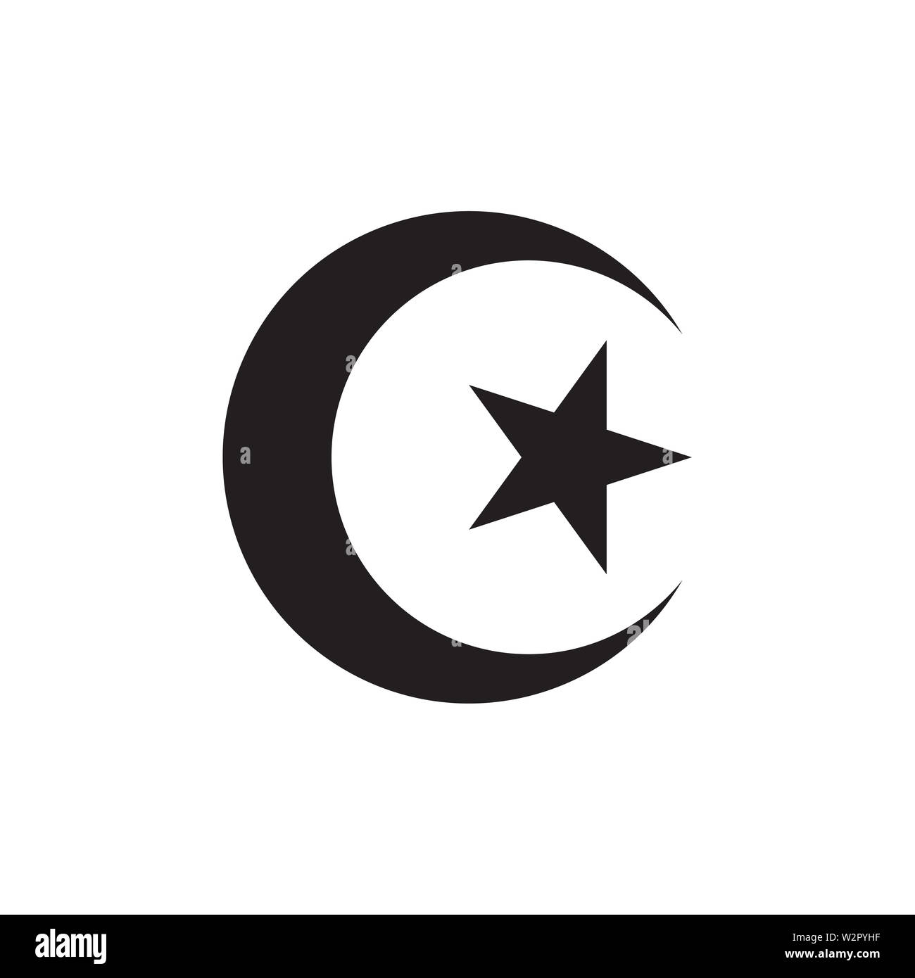 Crescent Icon In Flat Style Vector Icon For Apps, UI, Websites. Black ...