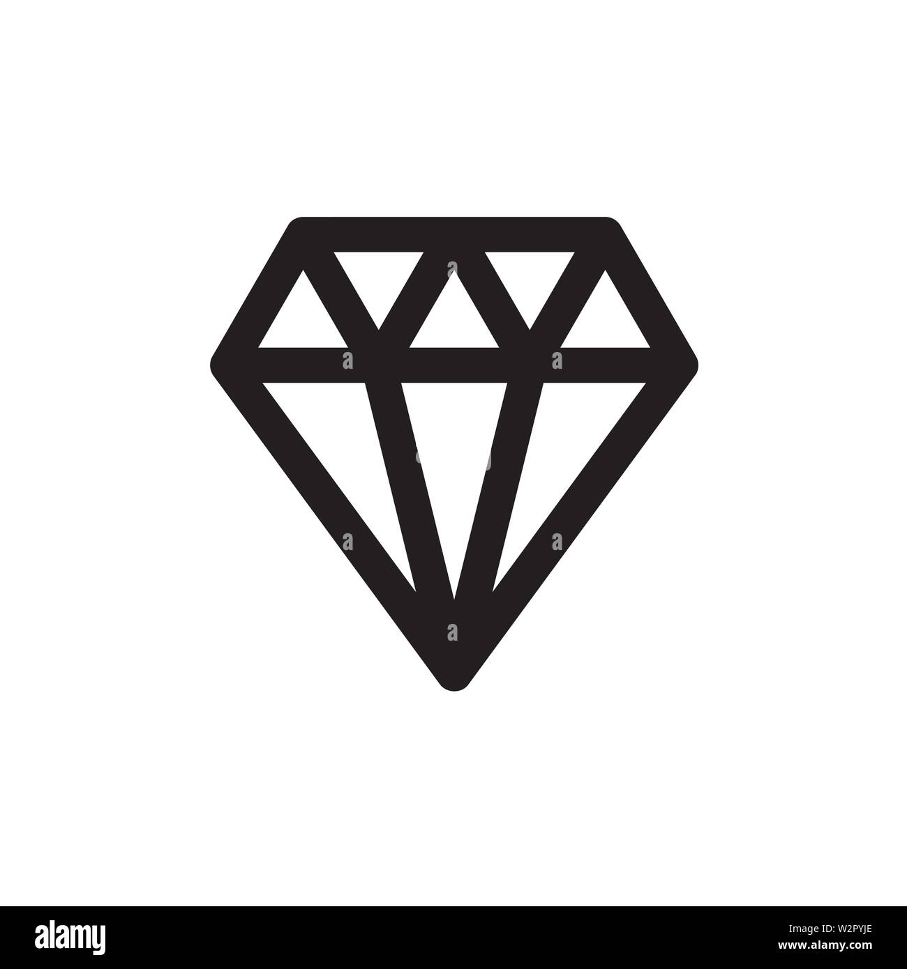 Diamond Icon In Flat Style Vector Icon For Apps, UI, Websites. Black ...