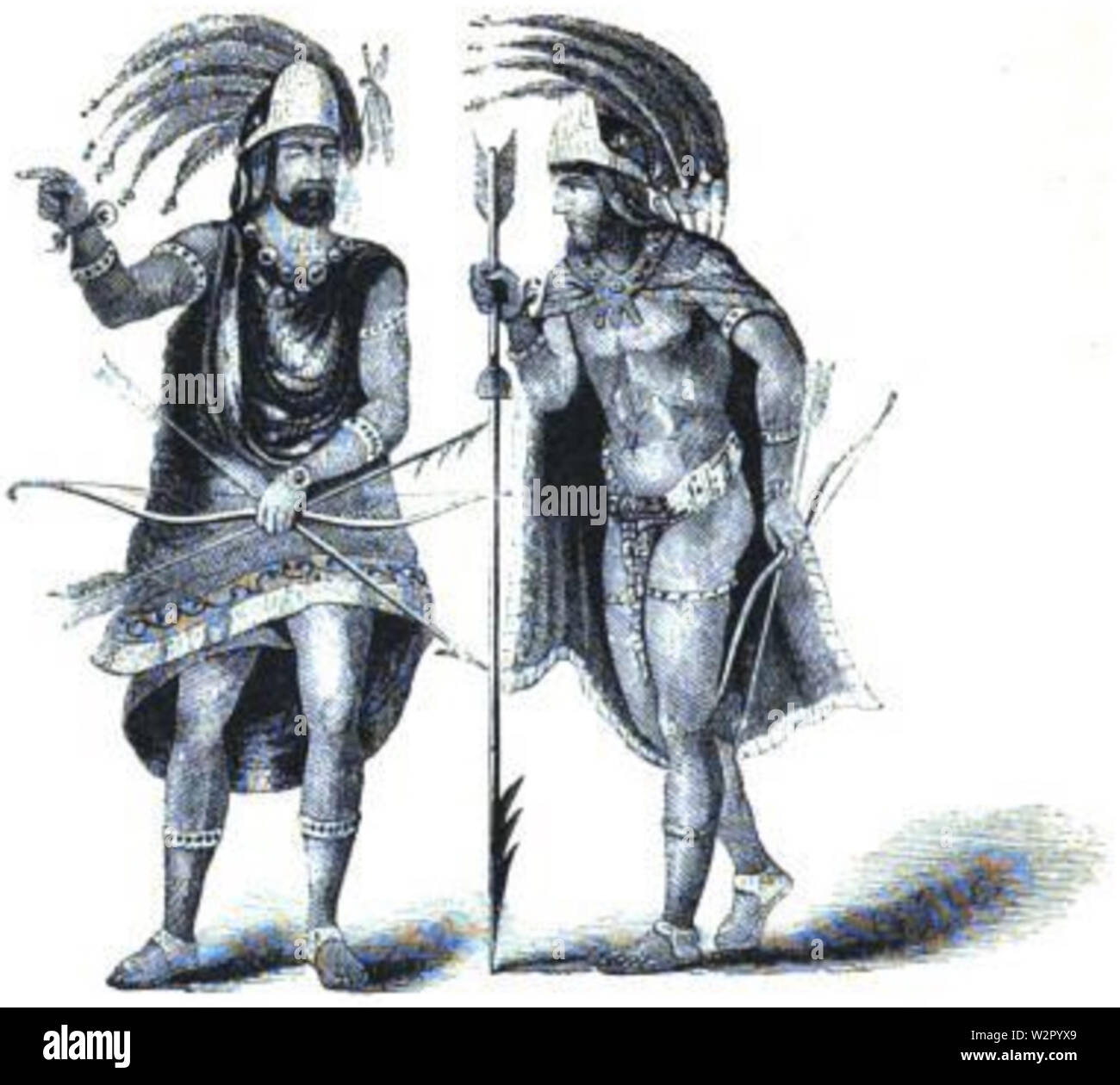 Aztec costumes and arms people page 99 Stock Photo - Alamy