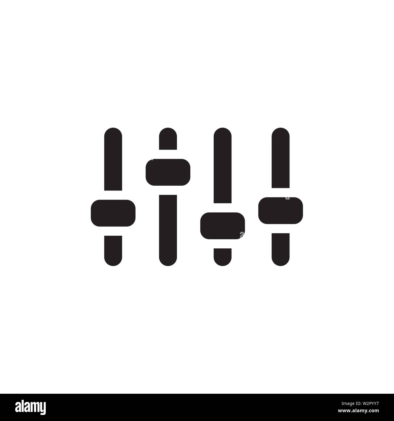 Equalizer Icon In Flat Style Vector For App, UI, Websites. Black Icon ...