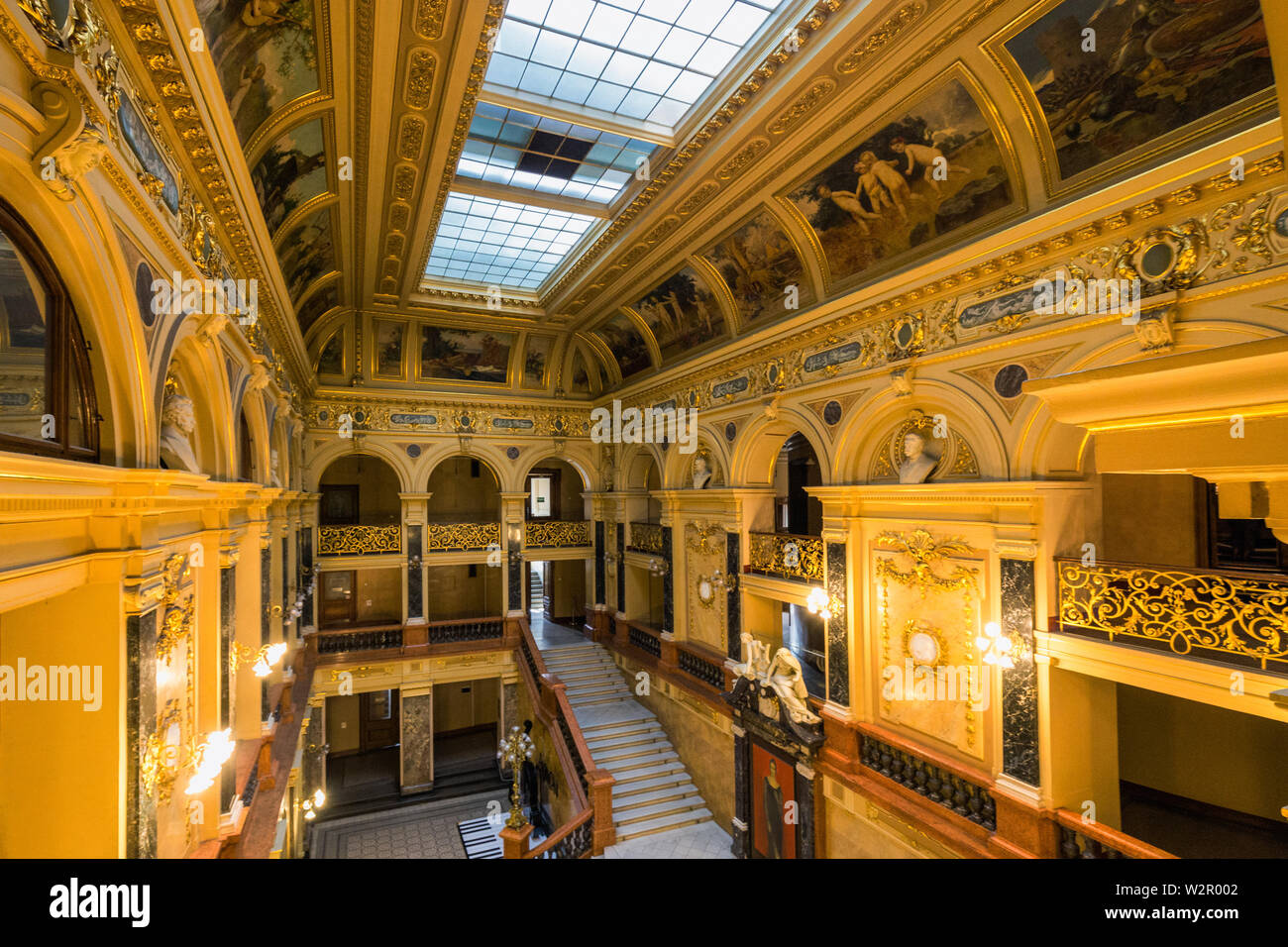 Interior of Lviv opera house in old town in the center Lviv city ...