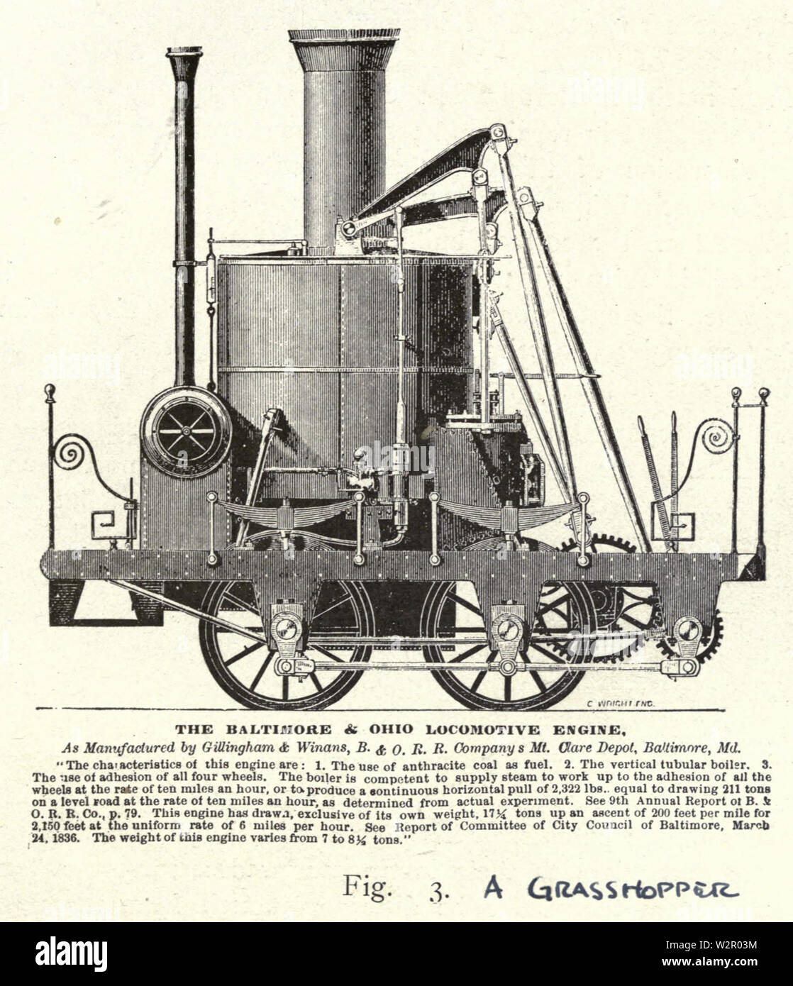 B&O Grasshopper locomotive Stock Photo - Alamy