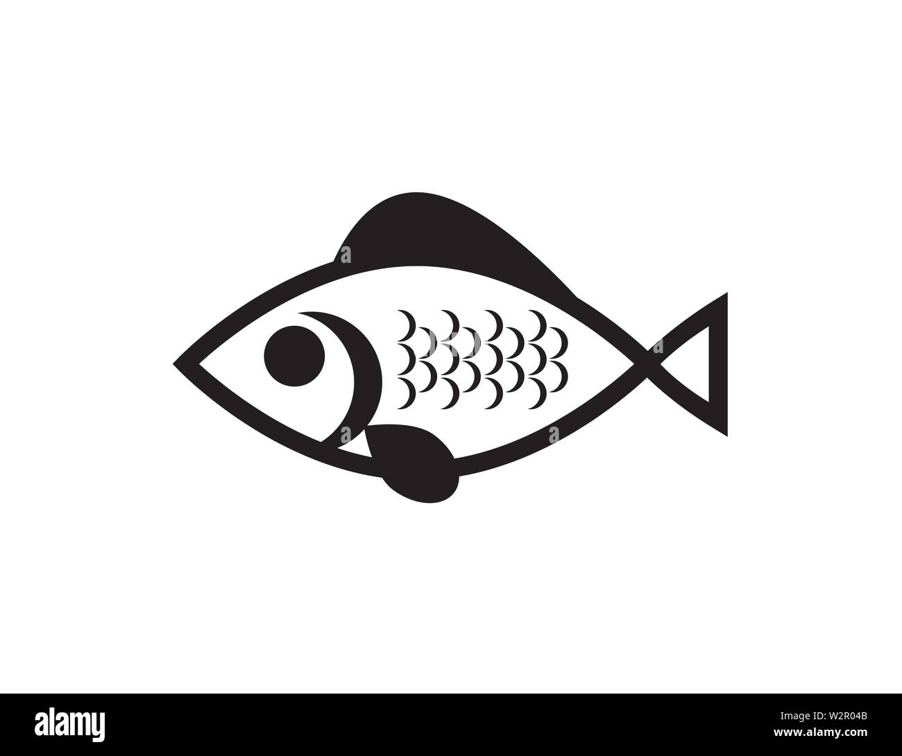 Fish Icon In Flat Style Vector For App, UI, Websites. Black Icon Vector ...