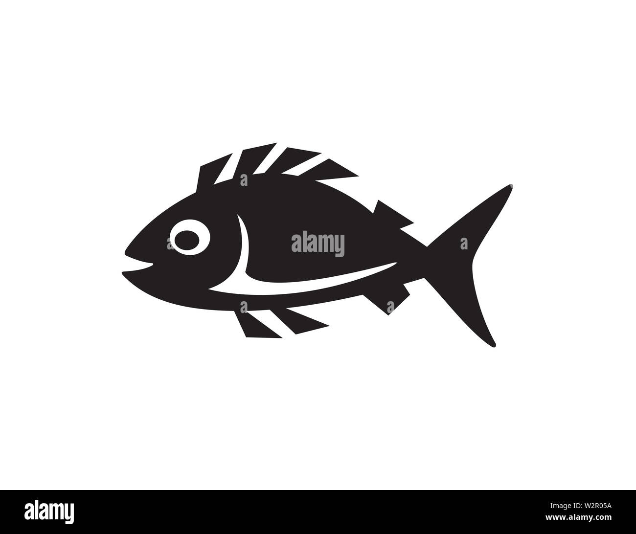 Fish Icon In Flat Style Vector For App, UI, Websites. Black Icon Vector ...