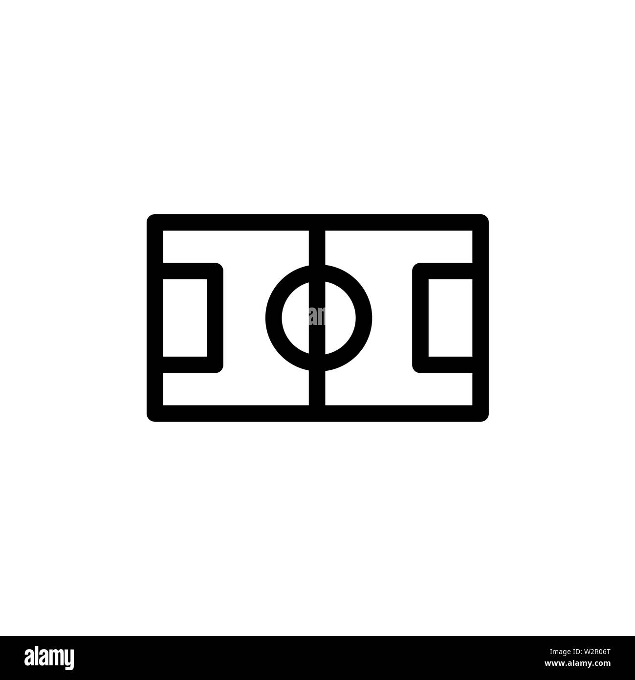 Football Field Icon In Flat Style Vector. Soccer Field Black Icon ...
