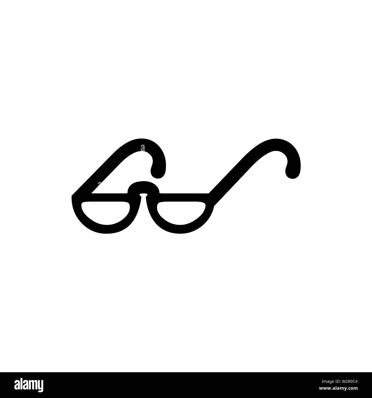 Glasses Icon In Flat Style Vector For App, UI, Websites. Black Icon ...