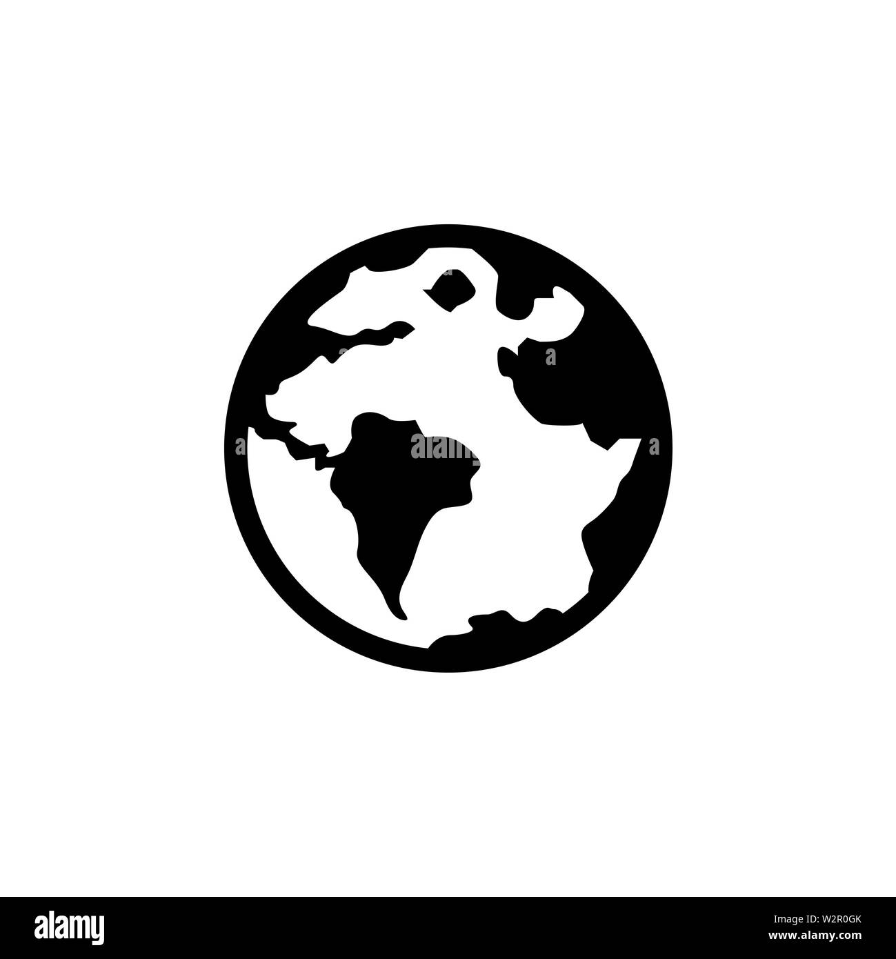 Globe Icon In Flat Style Vector For App, UI, Websites. Black Icon ...
