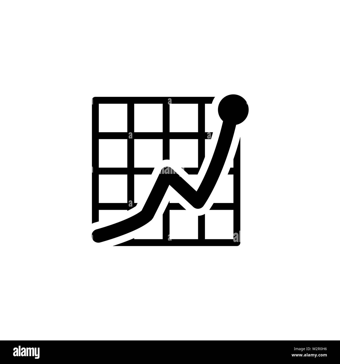 Growing Graph Icon In Flat Style Vector For App, UI, Websites. Black ...