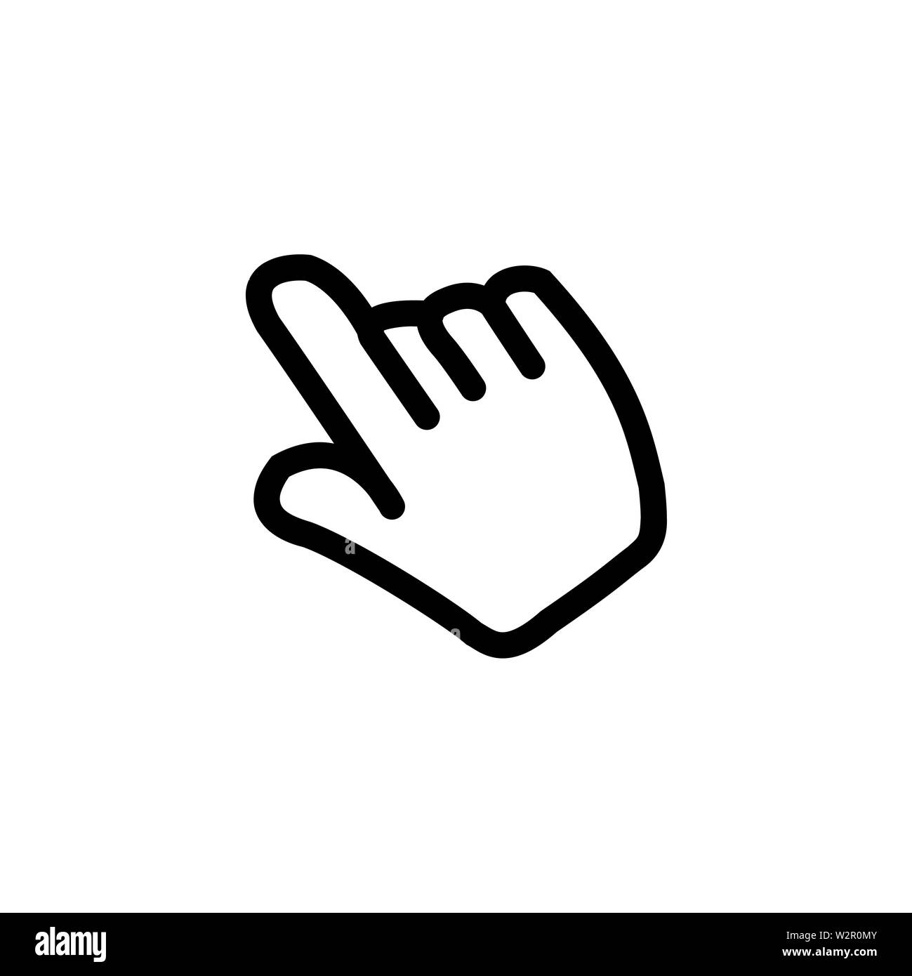 Hand Icon In Flat Style Vector For App, UI, Websites. Black Icon Vector ...