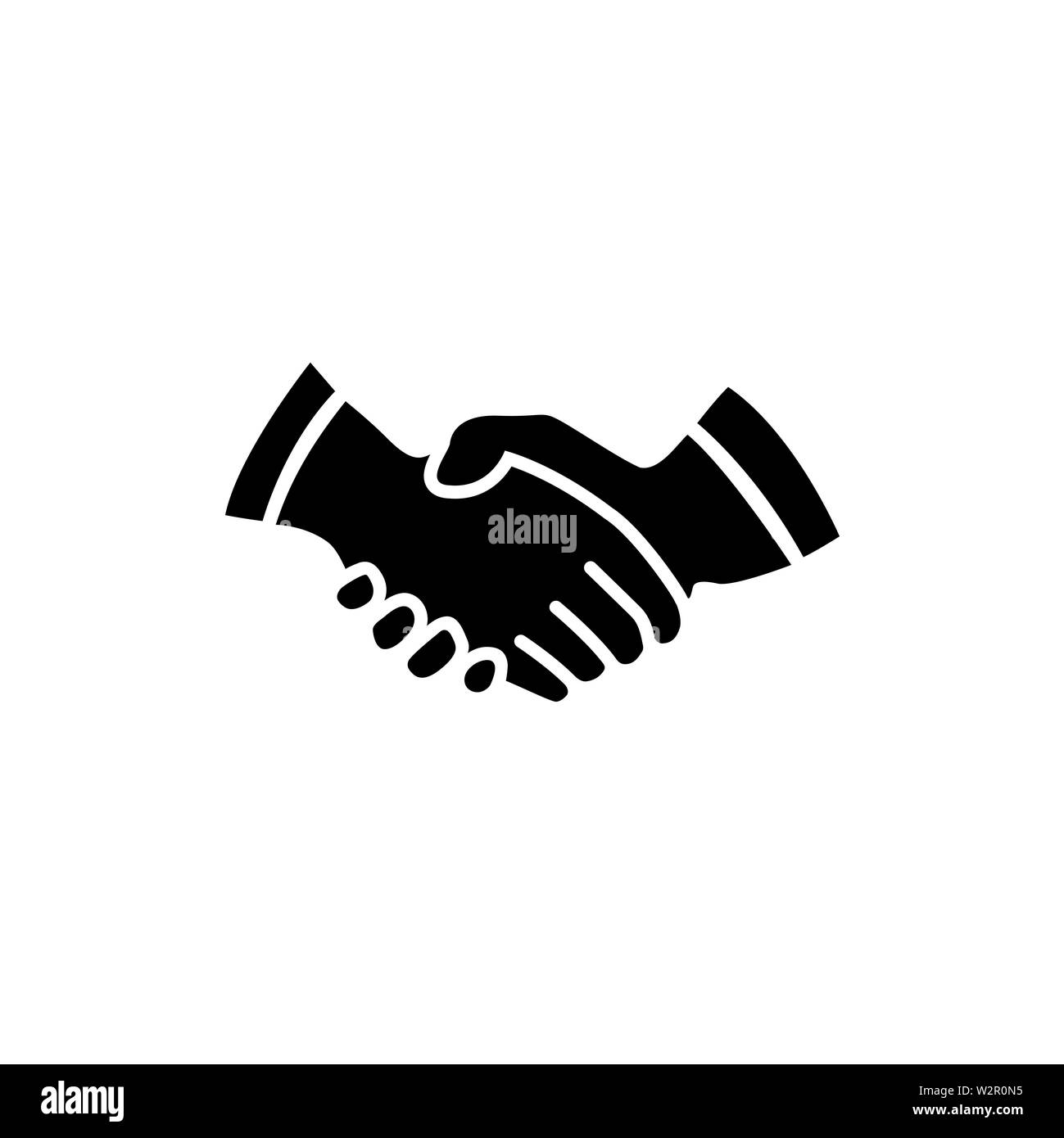 Handshake Icon In Flat Style Vector For App, UI, Websites. Black Icon ...