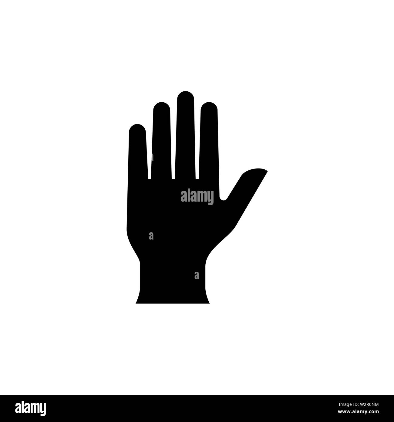Hand Icon In Flat Style Vector For App, UI, Websites. Black Icon Vector ...