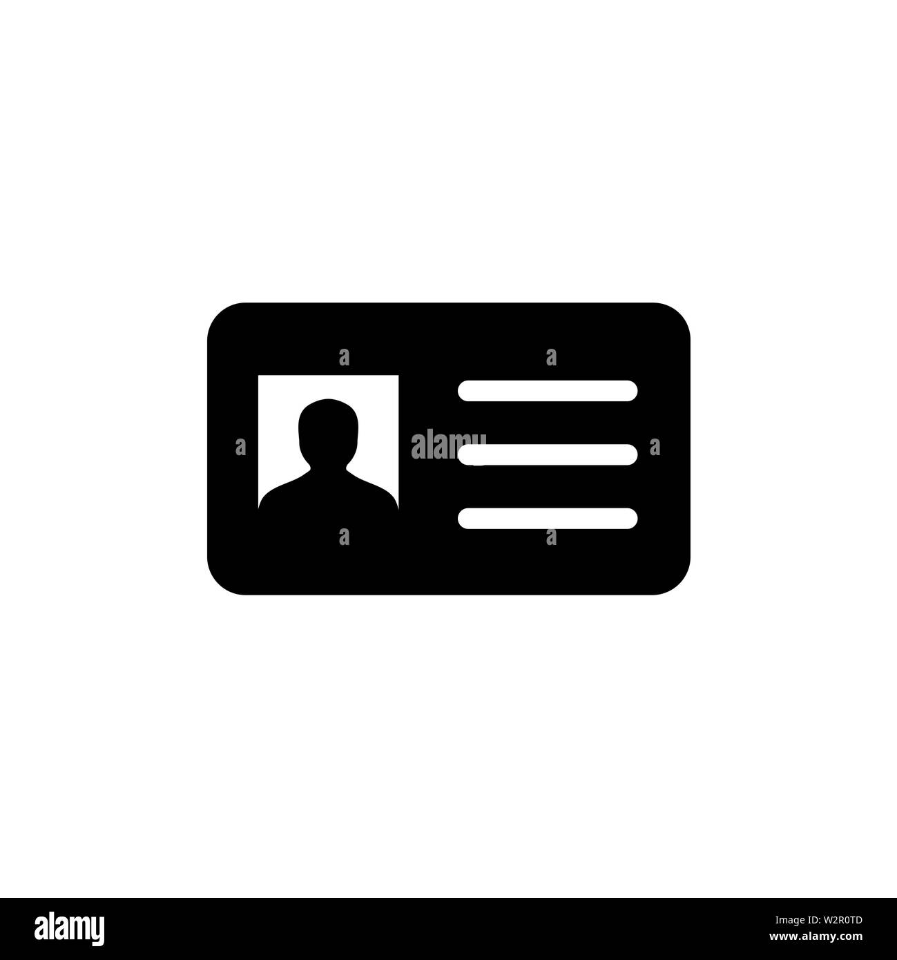 ID Card Icon In Flat Style Vector For App, UI, Websites. Black Icon ...