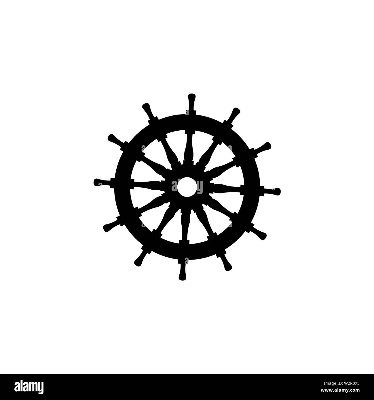 Helm Icon In Flat Style Vector For App, UI, Websites. Black Ship Wheel ...