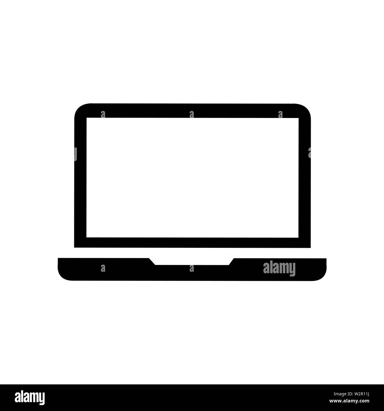 Laptop Icon In Flat Style Vector For App, UI, Websites. Black Icon ...