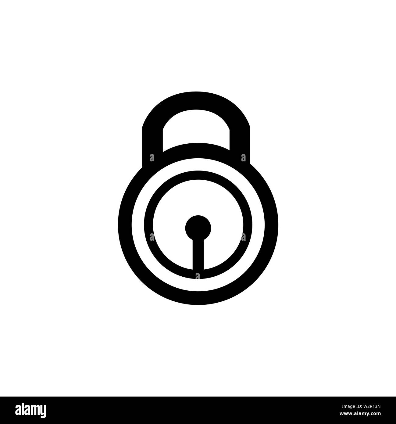Lock Icon In Flat Style Vector For App, UI, Websites. Black Icon Vector ...
