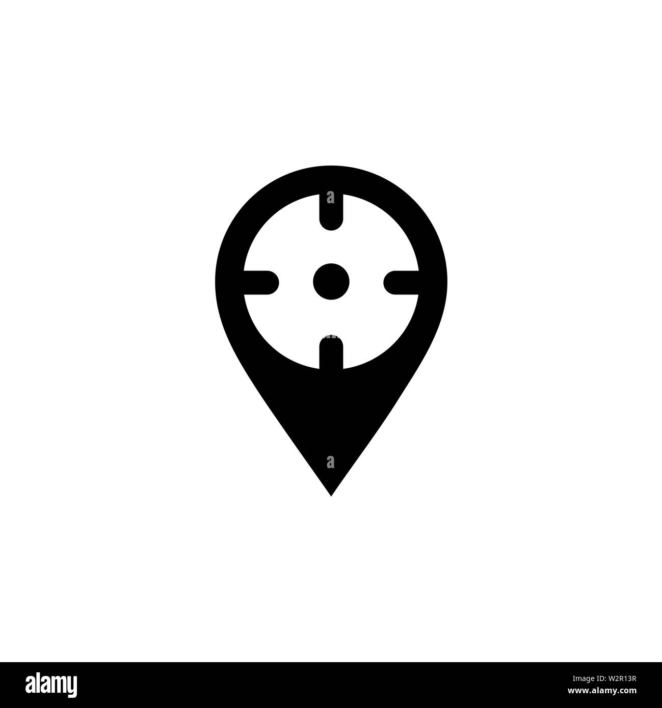 Locator Icon In Flat Style Vector For App, UI, Websites. Black Icon ...