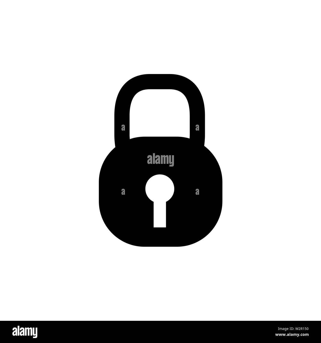 Lock Icon In Flat Style Vector For App, UI, Websites. Black Icon Vector ...