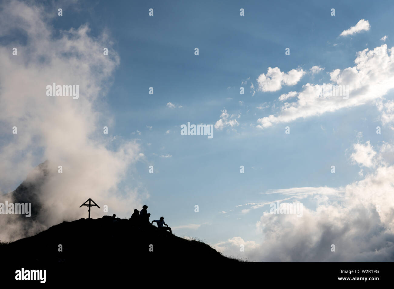 summit cross silhouette Stock Photo - Alamy