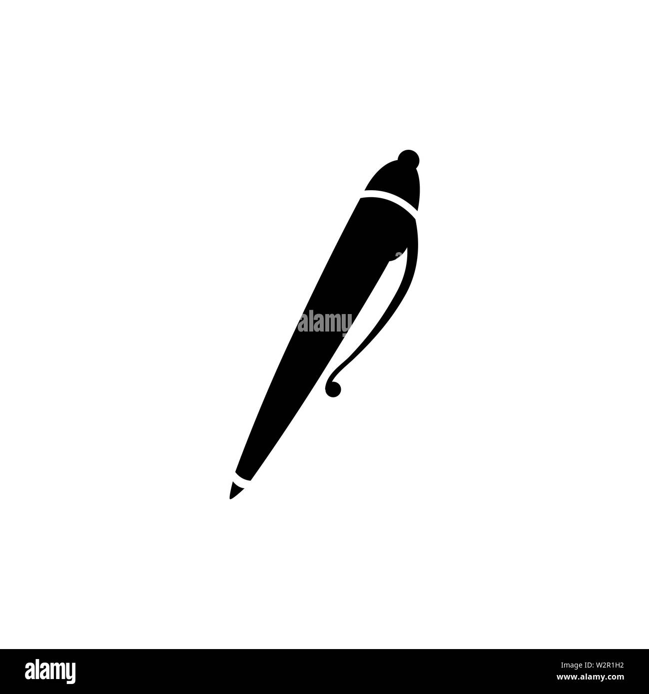 Pen Icon In Flat Style Vector For Apps, UI, Websites. Black Icon Vector ...