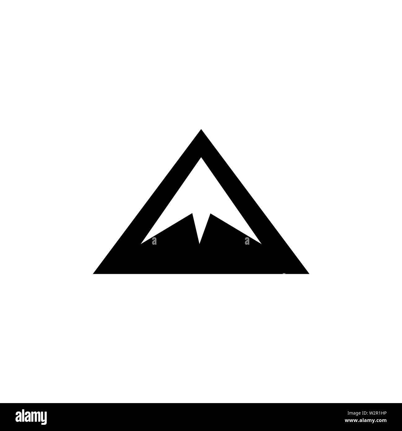Mountain Icon In Flat Style Vector For App, UI, Websites. Black Icon ...