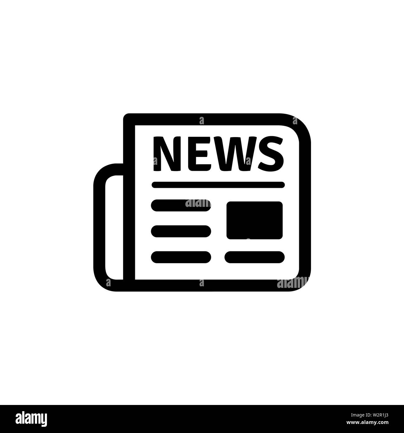 Newspaper Icon In Flat Style Vector For App, UI, Websites. Black Icon ...