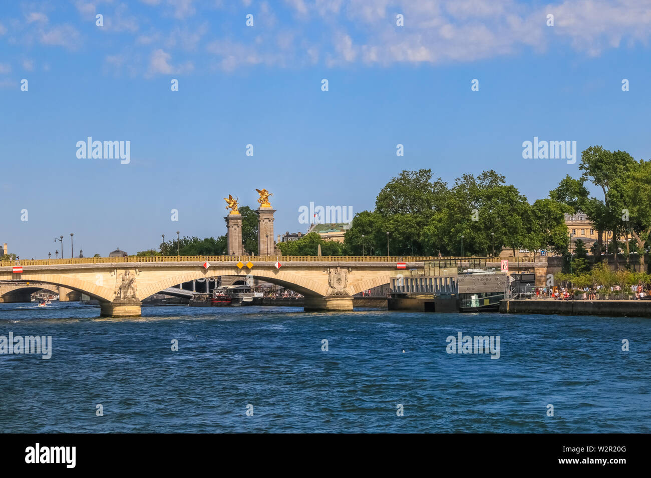 Great panoramic view of the Pont des Invalides on a nice sunny day with ...