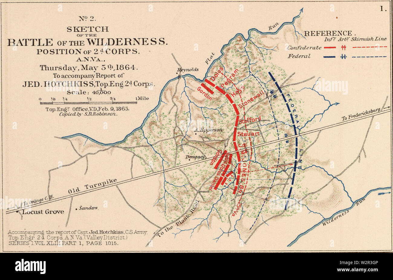 Battle of the Wilderness 1864 map Stock Photo - Alamy
