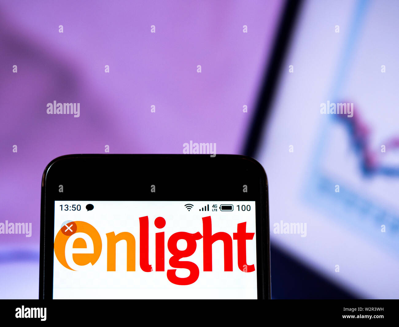 In this photo illustration the Enlight Renewable Energy Ltd. logo is ...