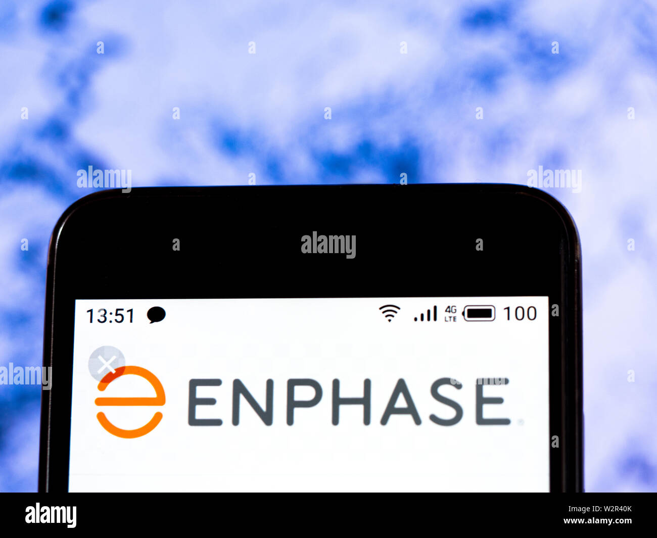 In this photo illustration the Enphase Energy logo is seen displayed on ...