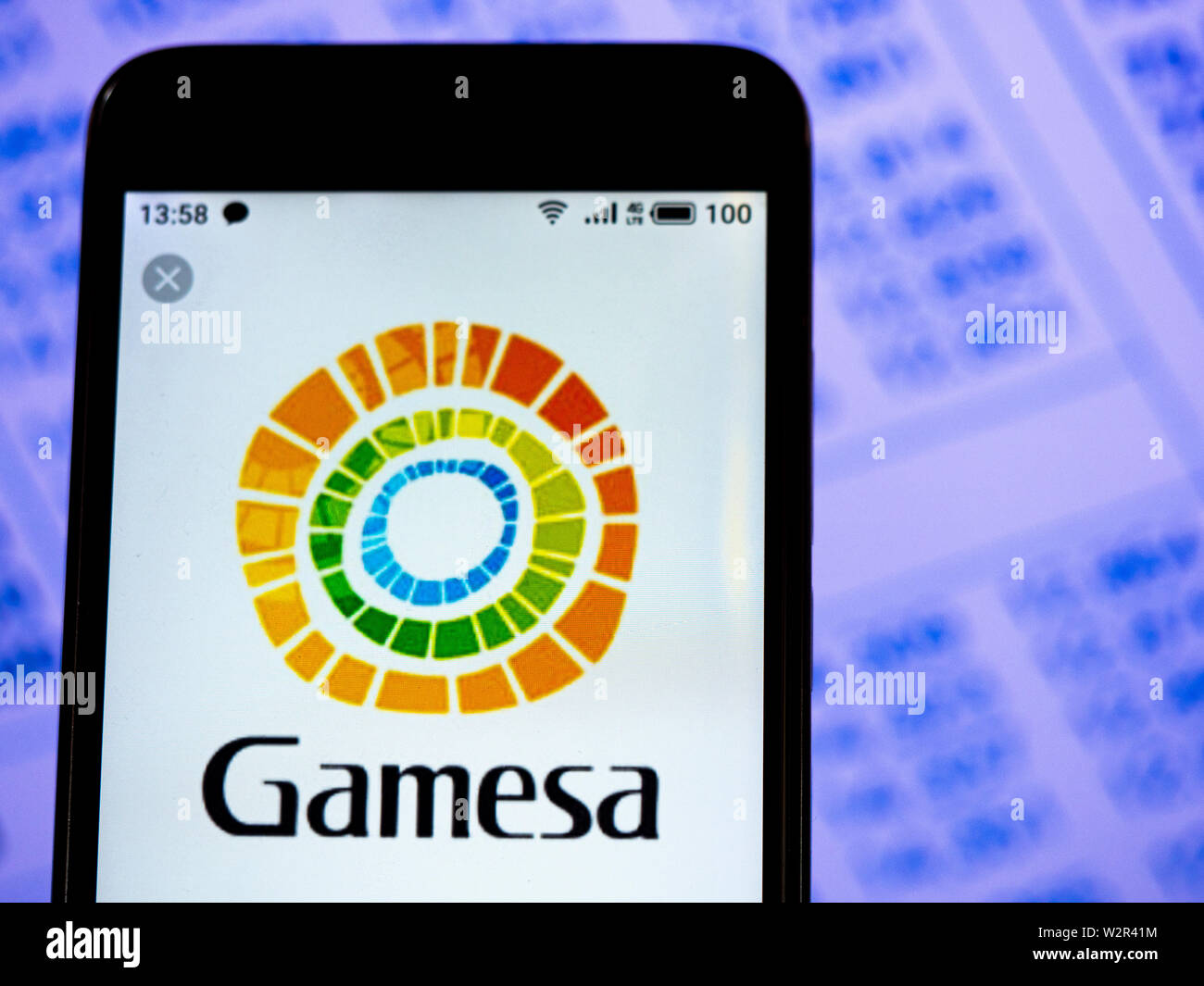 In this photo illustration the Gamesa Corporación Tecnológica logo is ...