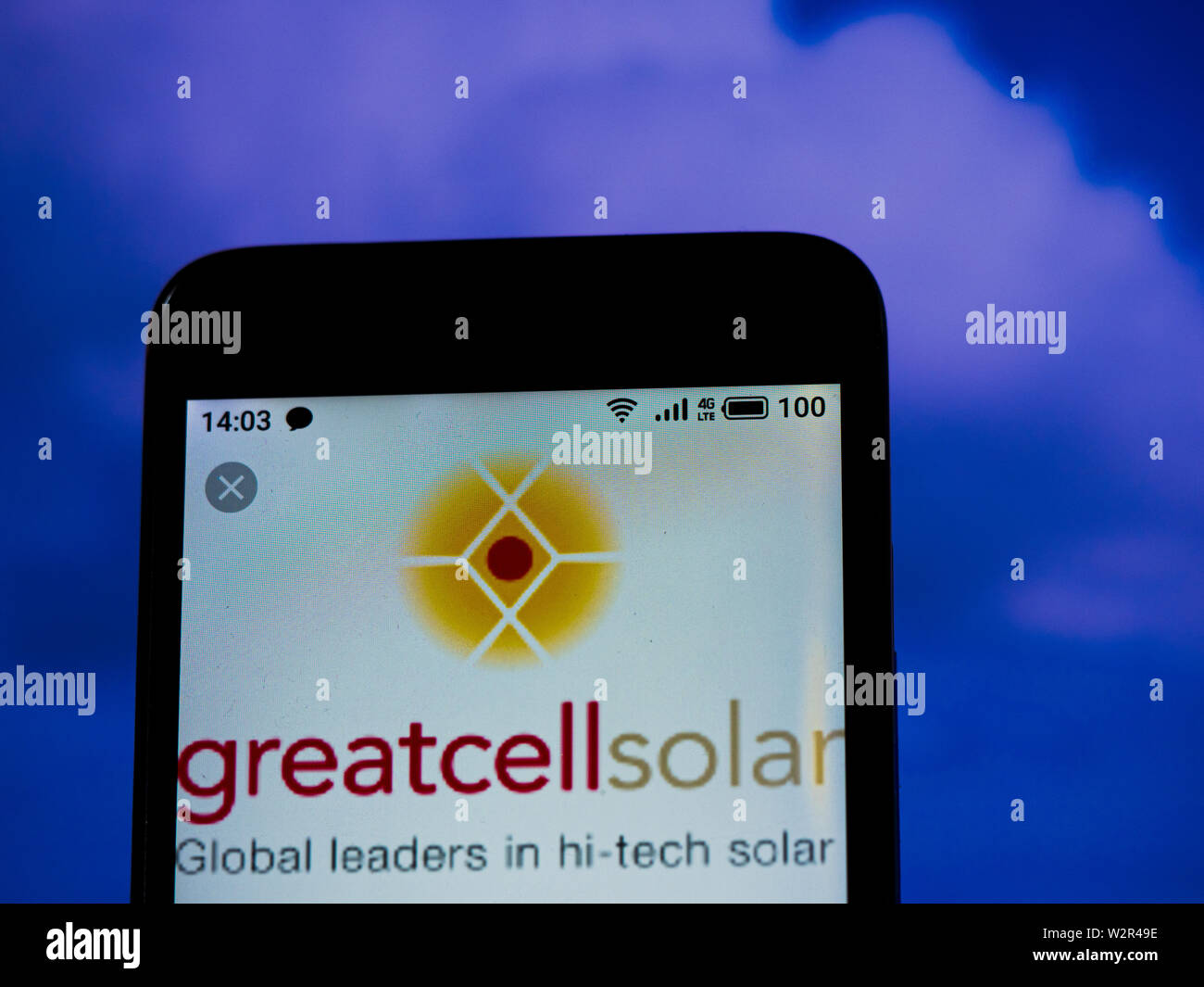 In this photo illustration the GreatCell Solar logo is seen displayed ...