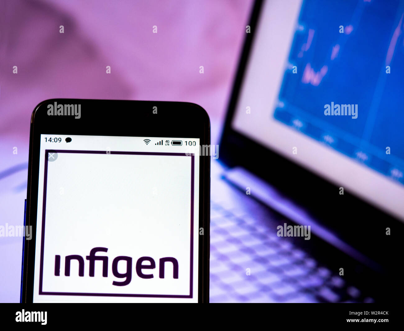 In this photo illustration the Infigen Energy logo is seen displayed on ...