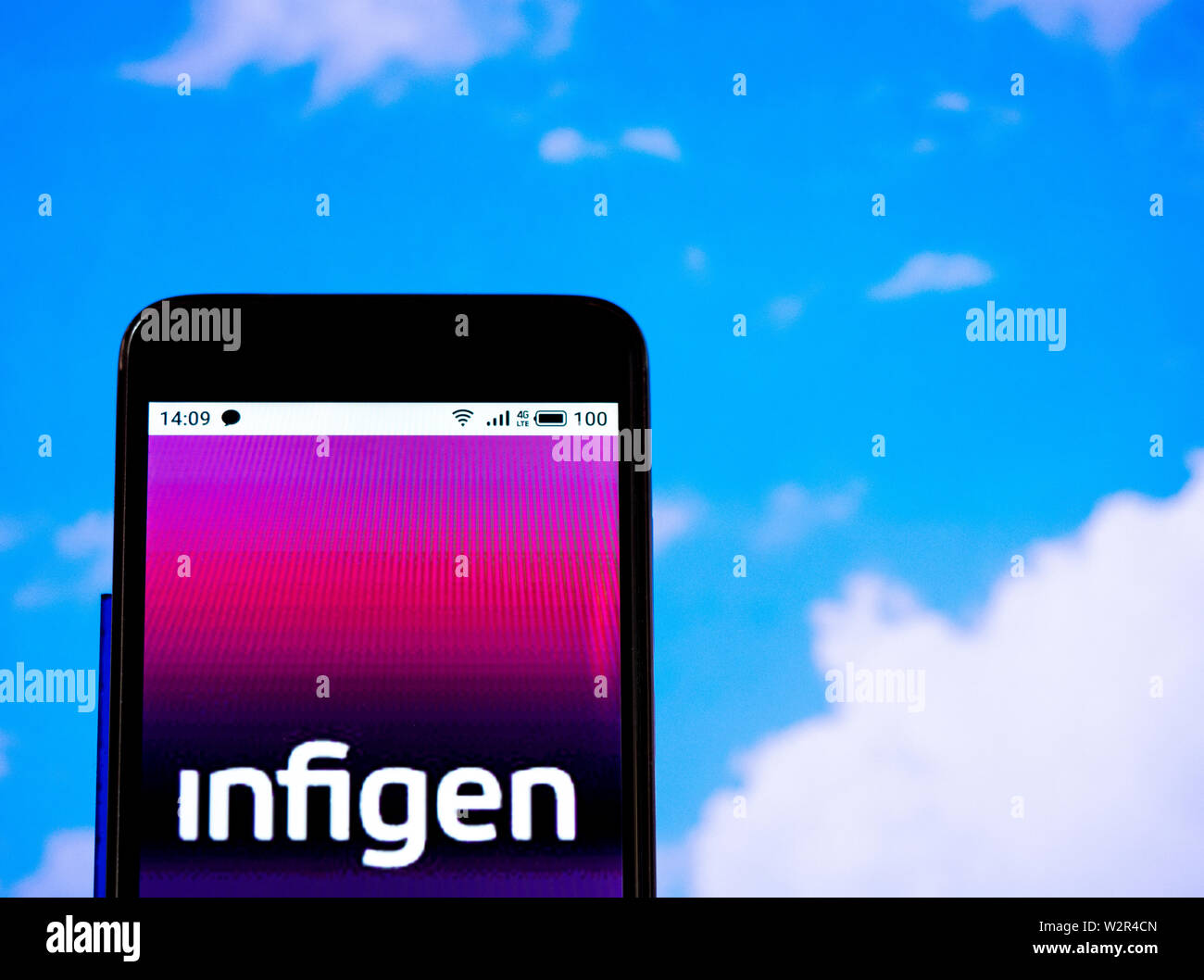 In this photo illustration the Infigen Energy logo is seen displayed on ...