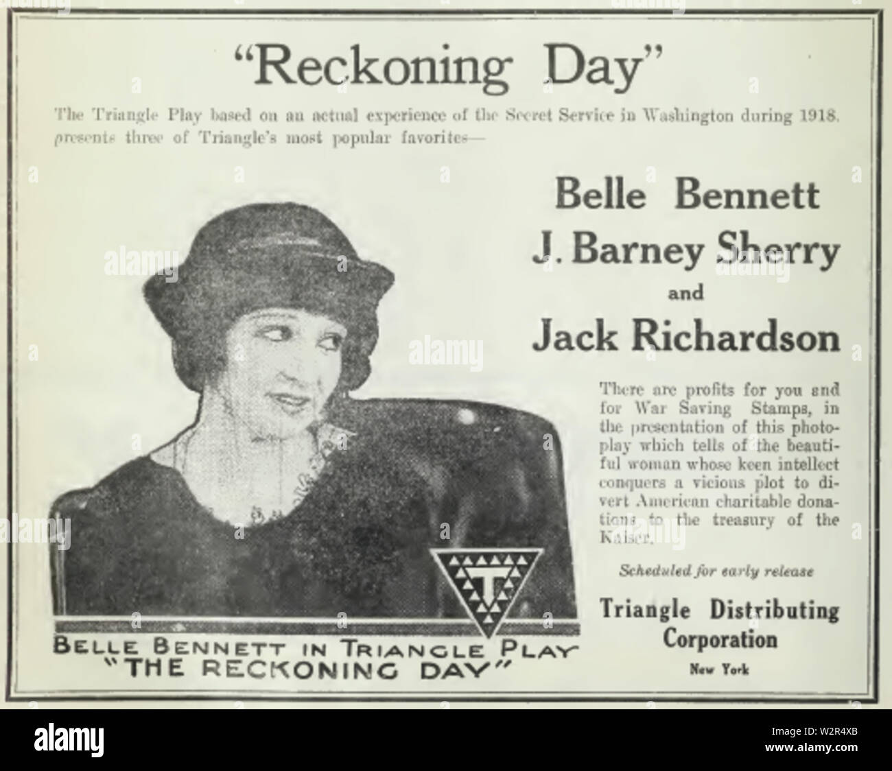 Belle Bennett The Reckoning Day 1918 Stock Photo - Alamy