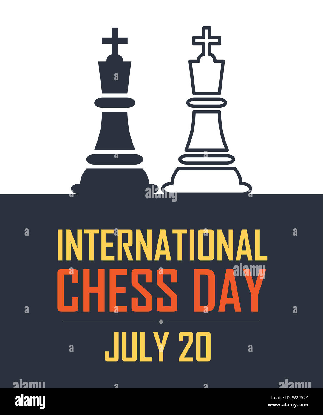 International Chess Day Vector Illustration on Dark Background. Chess ...