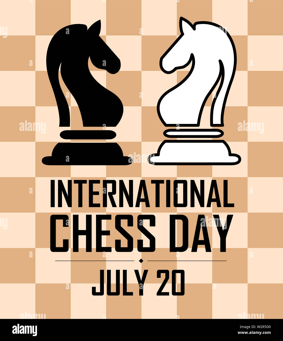 International Chess Day Vector Illustration on Chessboard Background ...