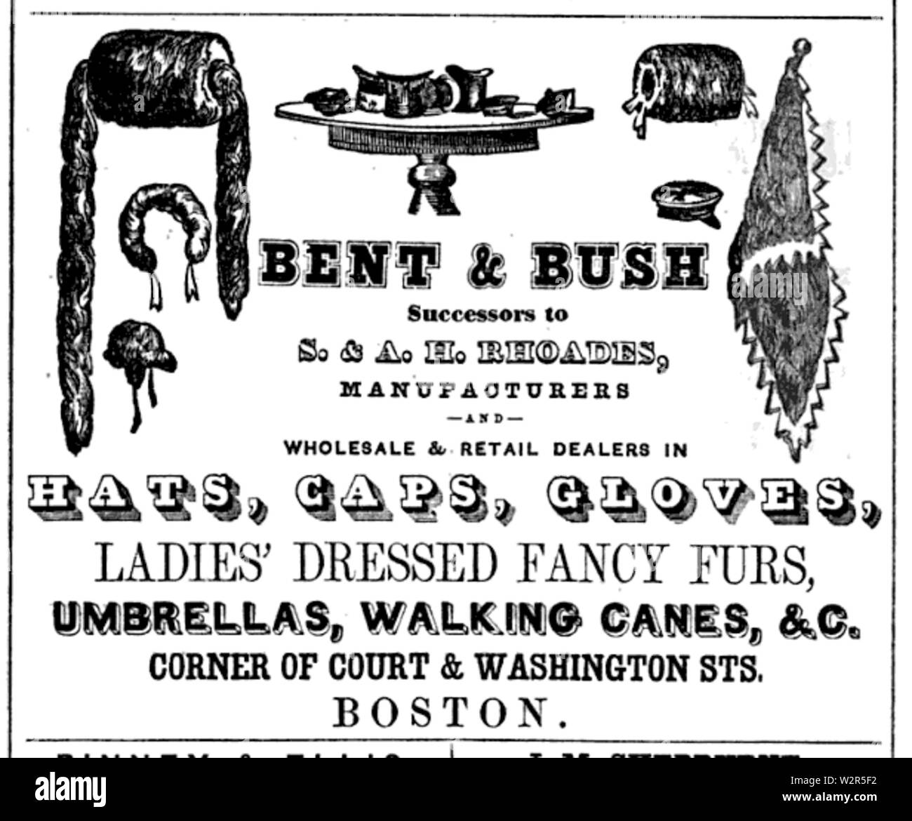 Bent Court BostonDirectory1849 Stock Photo - Alamy