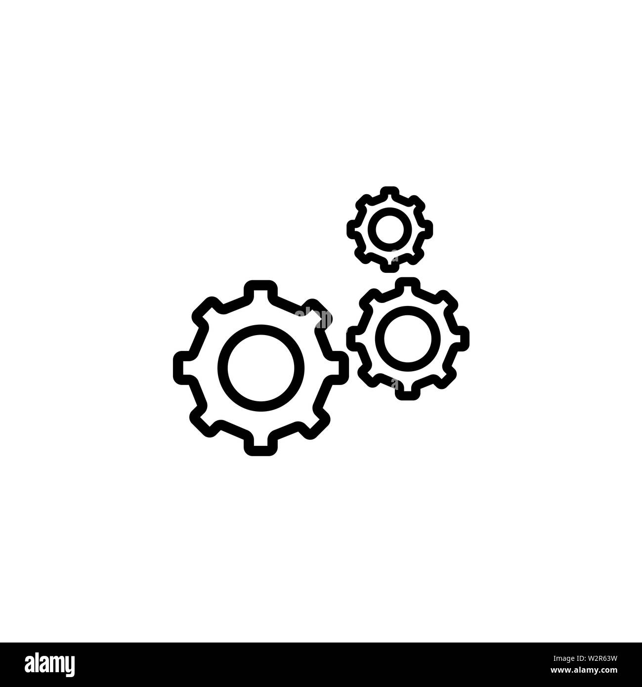 Gear Line Icon In Flat Style Vector For App, UI, Websites. Black Icon ...