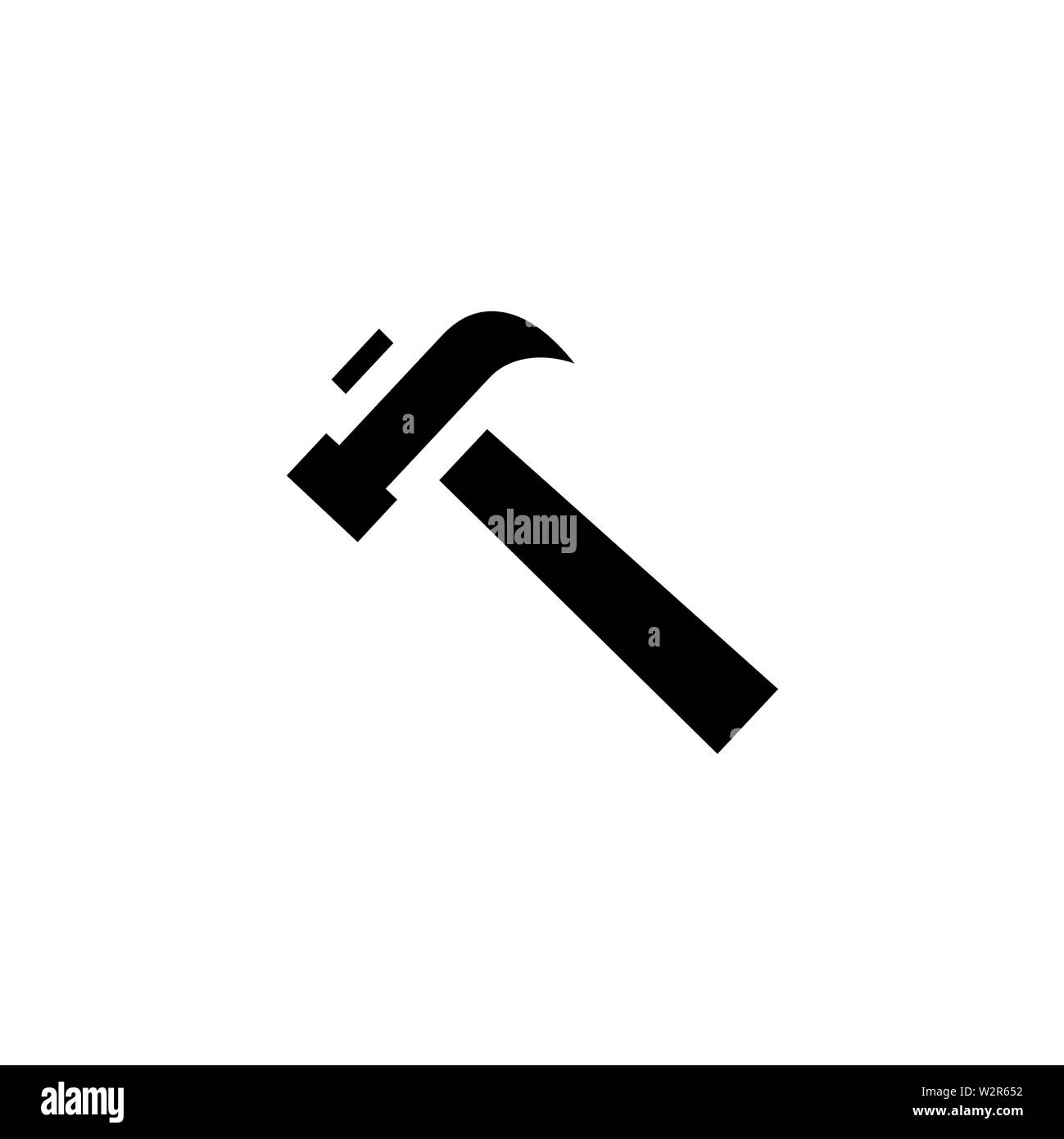 Hammer Icon In Flat Style For App, UI, Websites. Black Icon Vector ...