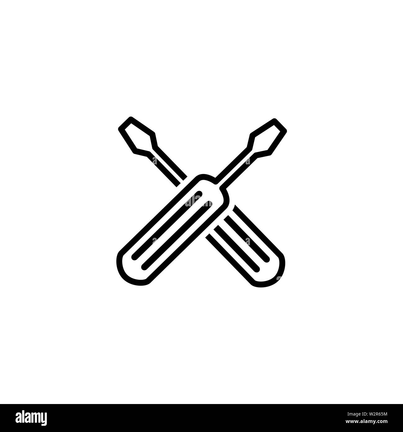 Crossed hammer screwdriver tools icon hi-res stock photography and ...