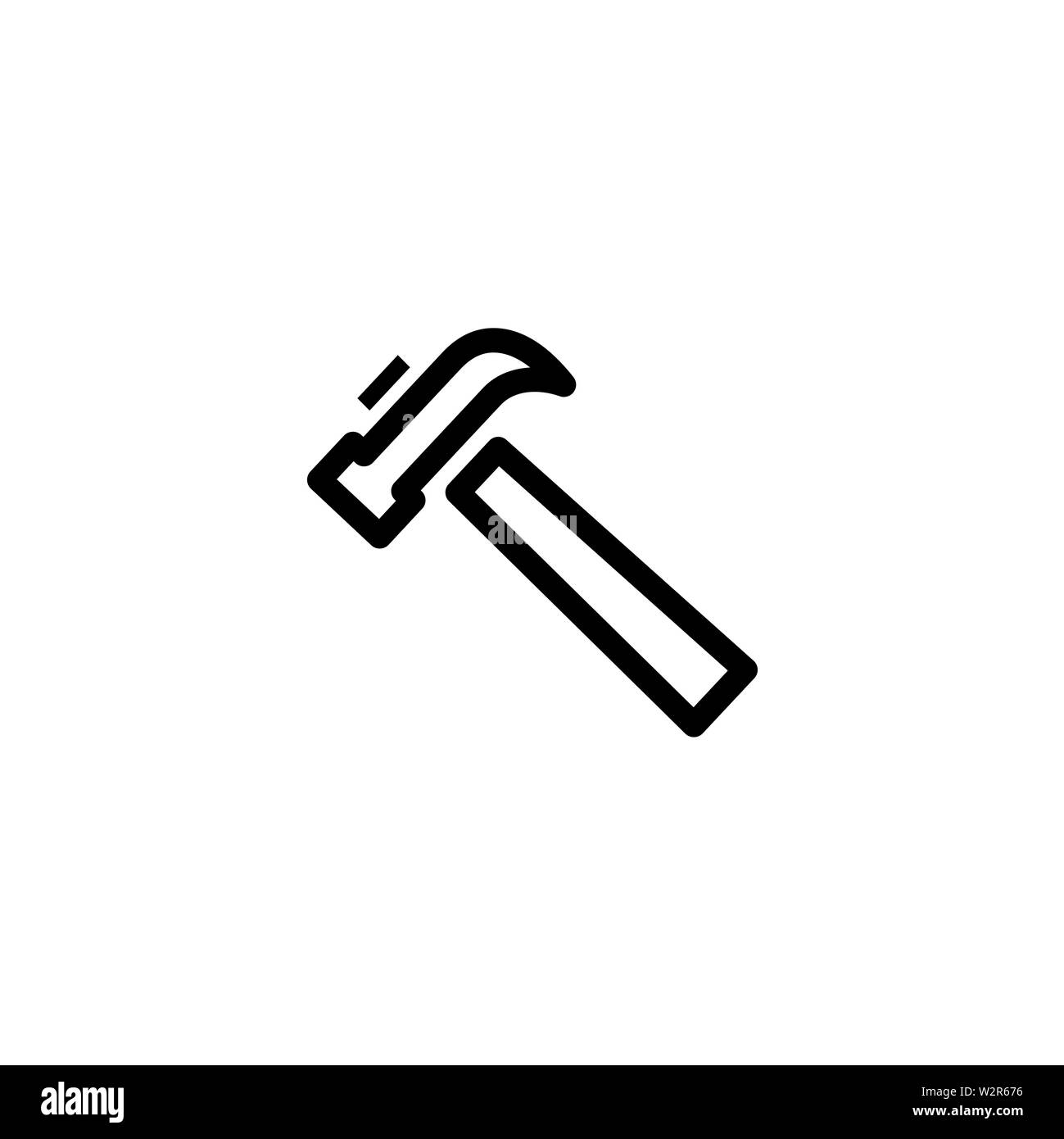 Hammer Line Icon In Flat Style For App, UI, Websites. Black Icon Vector ...