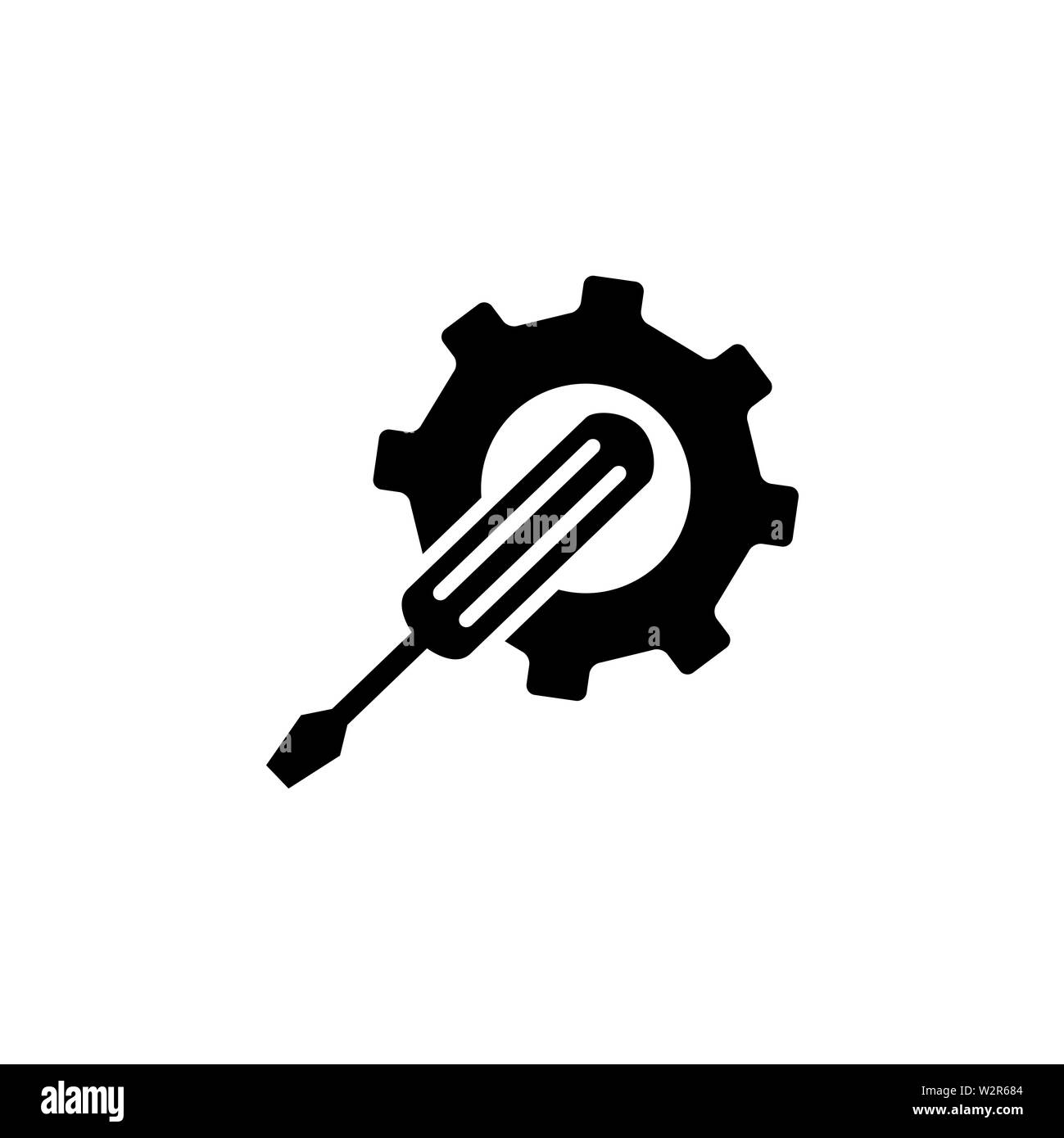 Service Tools Icon In Flat Style For App, UI, Websites. Gear Wheel ...