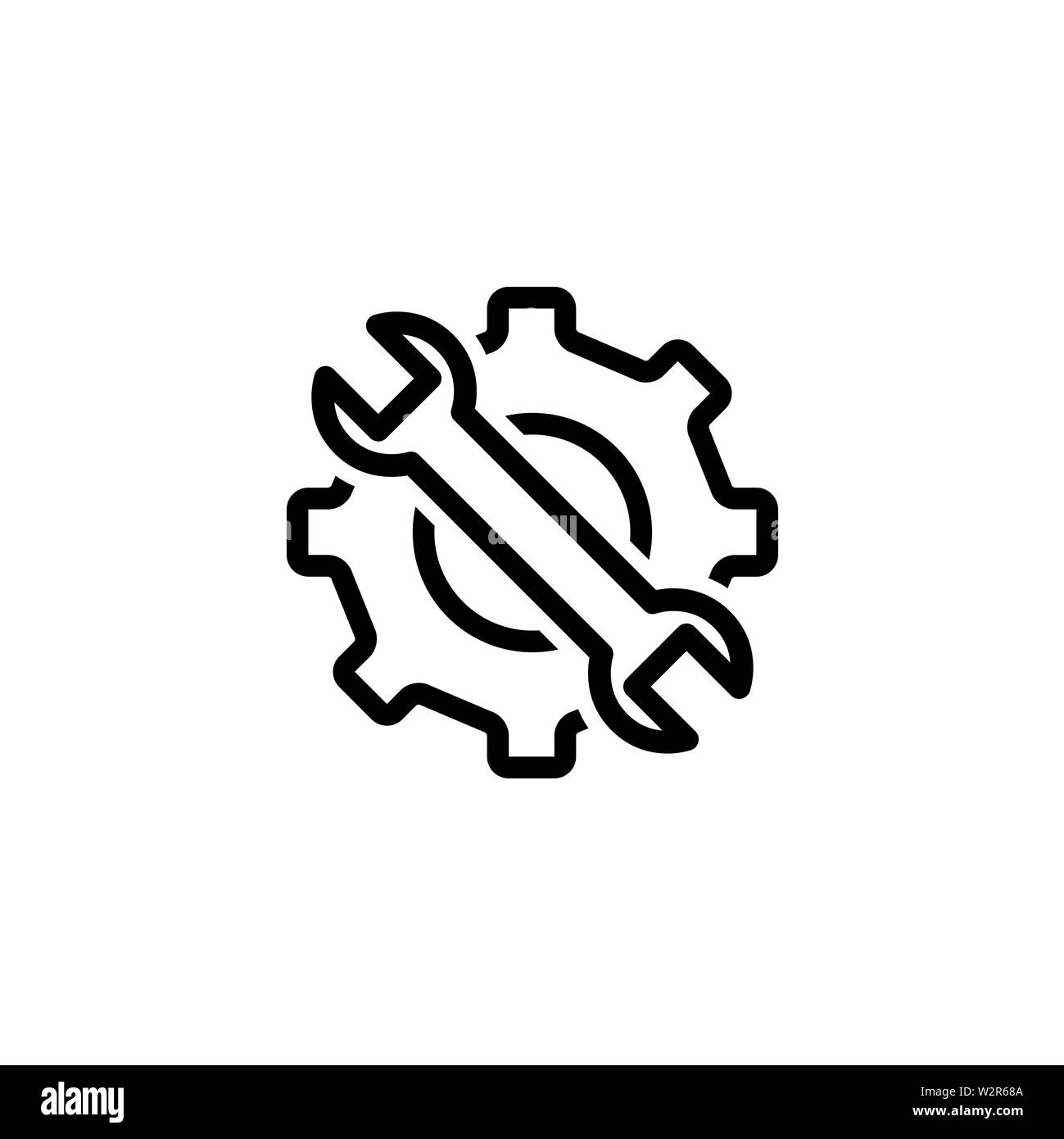 Service Tools Line Icon In Flat Style For App, UI, Websites. Gear Wheel ...